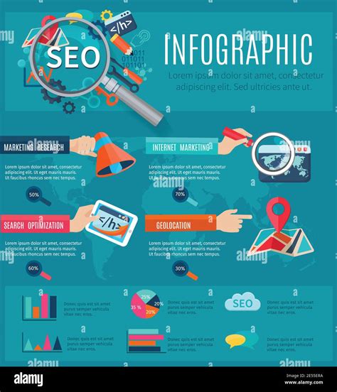 Seo Infographics Set With Human Hands Holding Programming Symbols