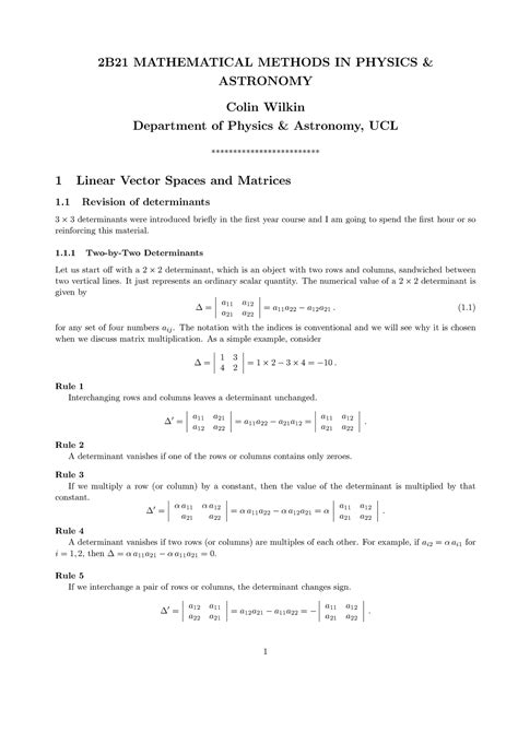 2B21webna Lecture Notes 1 2B21 MATHEMATICAL METHODS IN PHYSICS