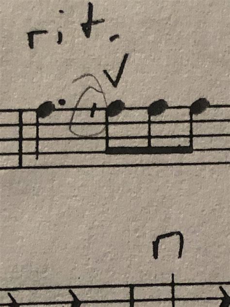 Notation What Does A Small Slash Through A Line On The Staff Mean Music Practice And Theory