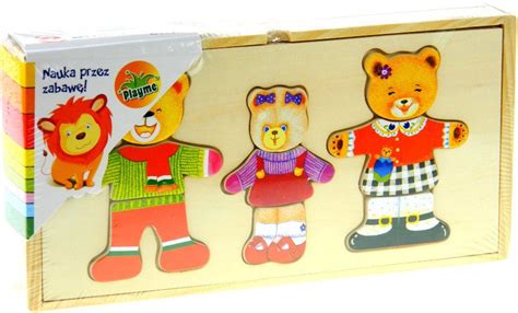 Playme PUZZLE UKŁADANKA DREWNIANA 3 Misie 3713 1800211751 sklep