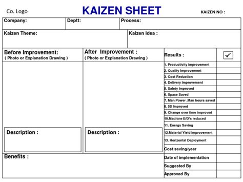 Kaizen Sheet 1 Pdf