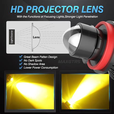 Maxgtrs H H H Mini Projector Lens Hb Hb Automotive Laser Headlight K Gold