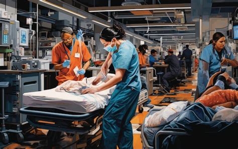 Premium Ai Image Emergency Room Buzz Medical Staff At Work Generative Ai