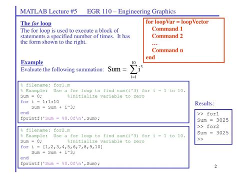 ppt matlab lecture 5 egr 110 engineering graphics powerpoint