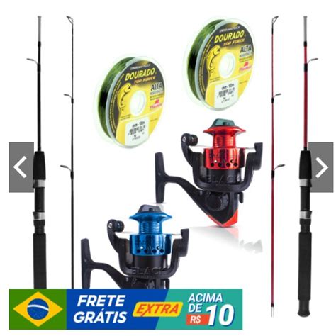 2 Kit Pesca Vara E Molinete 2 Vara 1 20 Em Duas Partes 2 Molinete