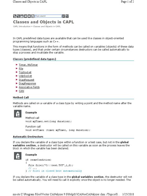 Classes And Objects In Capl Pdf Pdf Constructor Object Oriented
