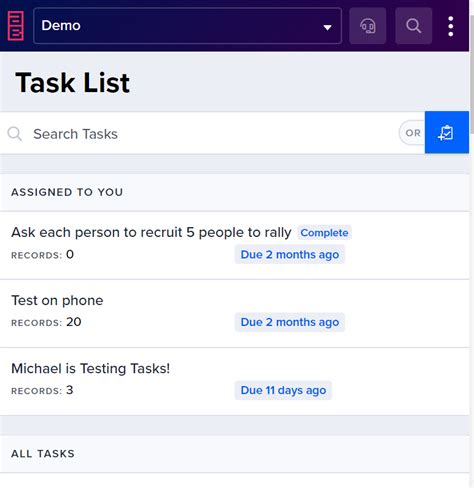 Completing Tasks Action Builder