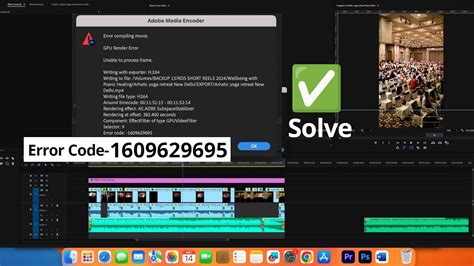 how to fix adobe premiere pro error code 1609629695 gpu render error in premiere pro error
