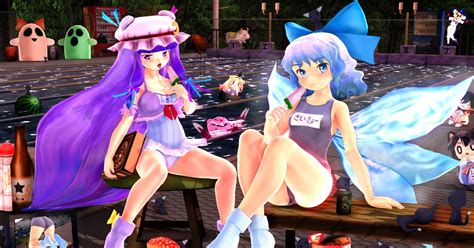 東方 パチュリーとチルノの水着祭 へっぽこ･z･極･饕餮のイラスト Pixiv
