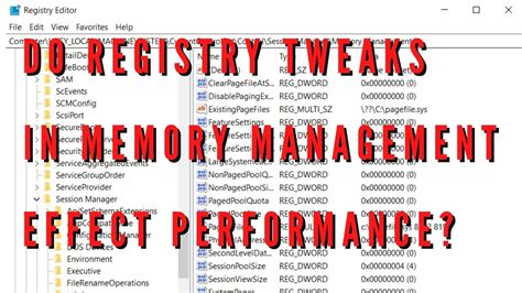 Do Registry Tweaks In Memory Management Improve Performance Youtube