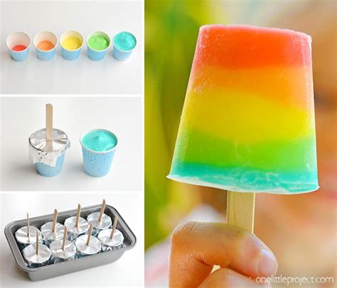Easy Rainbow Popsicles Using Dixie Cups One Little Project
