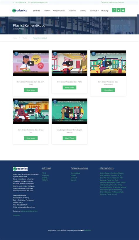 Website Kampus Custom Colorlib Template Codeigniter 3x Support Php 7