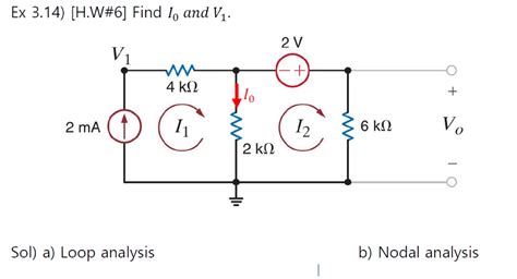 Solved Ex 3 14 H W 6 Find I0 And V1 Sol A Loop Chegg