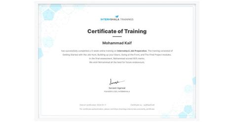 Completed Internship And Job Preparation Training From Internshala