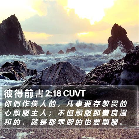 彼 得 前 書 218 Cuvt 你 們 作 僕 人 的 ， 凡 事 要 存 敬