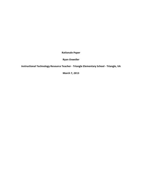 Rationale Paper Pdf Educational Technology Project Based Learning
