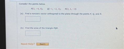 Solved Consider The Points Below P Q Chegg
