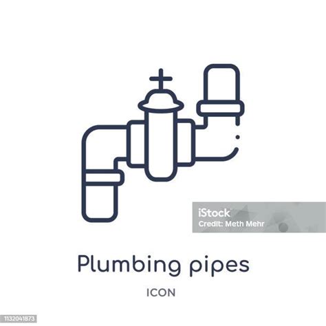 건설 도구 개요 모음에서 선형 배관 파이프 아이콘 얇은 라인 배관 파이프 벡터 흰색 배경에 고립 배관 파이프 유행 그림 강철에 대한 스톡 벡터 아트 및 기타 이미지 Istock