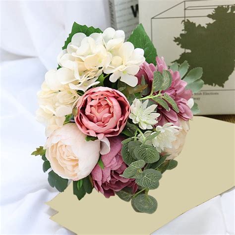 Multicolor Hydrangea Peony Dahlia Bouquet Wedding Bouquet Decoration Wish