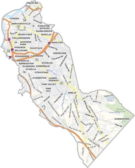 Camden County Map New Jersey Us County Maps
