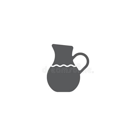 Milk Glass Jug Vector Icon Symbol Isolated On White Background Stock