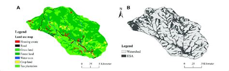 Land Use Types A And Hydrologically Sensitive Areas B For The Download Scientific Diagram