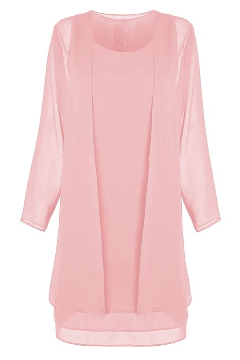 Chiffon Plus Size Mother Of The Bride Dresses With Jacket Knee Length