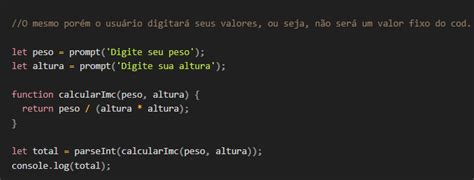 Projeto Calculando Imc Lógica De Programação Explore Funções E