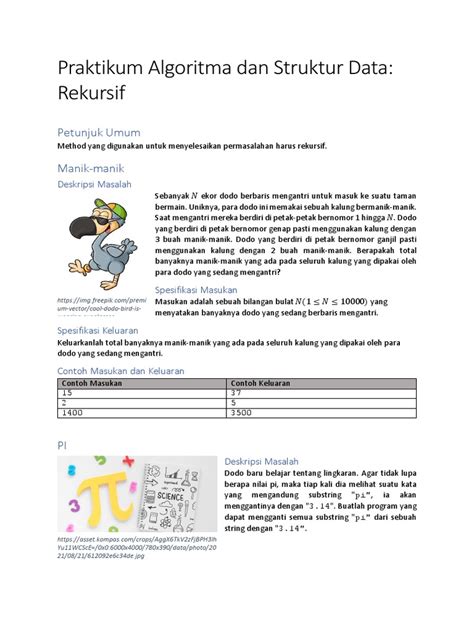 Praktikum Algoritma Dan Struktur Data Rekursif Pdf Metode And Bahan