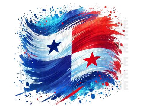 Panama Flag Watercolor Clipart Png Svg  Graphic Digital Download