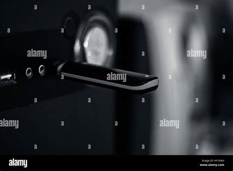 Usb Dongle Attached To Desktop Computer Stock Photo Alamy