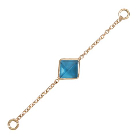35mm Solid Gold Blue Topaz Accessory Chain Jimmy Buddha Designs