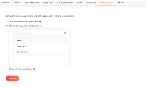 Share Applications Asgardeo
