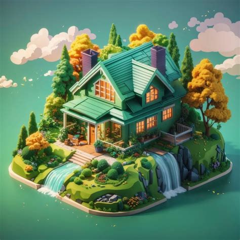 Premium Ai Image Vector Illustration Of A Cozy Small House Nestled In