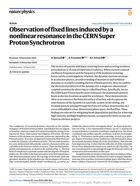 Pdf Observation Of Fixed Lines Induced By A Nonlinear Resonance In