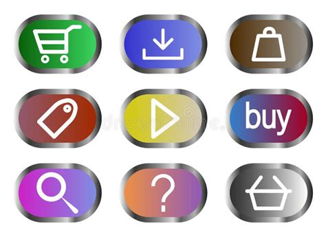 Set Of Buttons For Website Design Click The Button To Buy Stock Vector Illustration Of Call