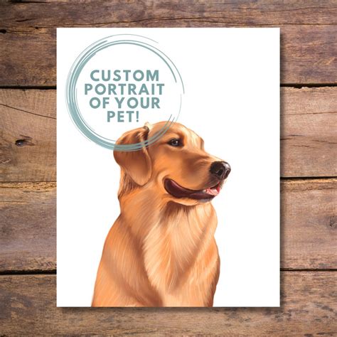Custom Pet Art Print Pet Portrait Drawing T Personalized Etsy