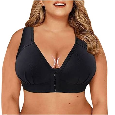 Borniu Wirefree Bras For Women Plus Size Front Closure Lace Bra