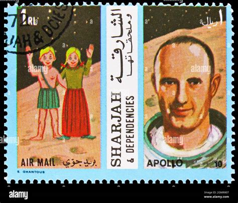 MOSCOW RUSSIA JULY 31 2021 Postage Stamp Printed In United Arab