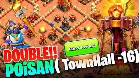 Double Poison Town Hall16 New Legend Base Link Anti 2 Star Base Link