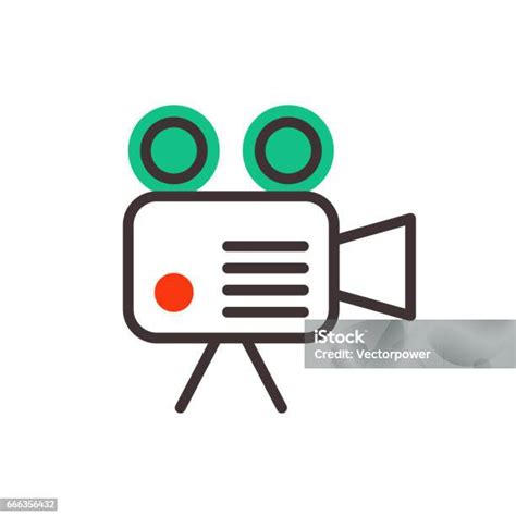 카메라 비디오 광섬유 객관적인 복고풍 장비 전문적인 모양과 디지털 빈티지 기술 전자 조리개 장치 벡터 일러스트 레이 션 감시에