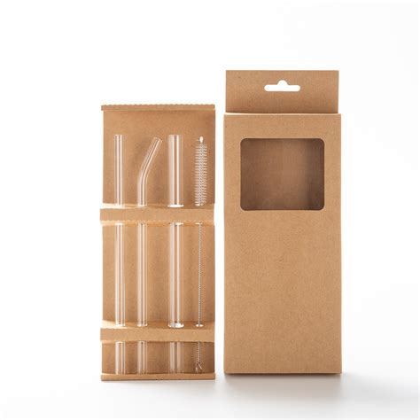 Jual Sedotan Kaca Bening Set 4 Pcs Sedotan Gelas Transparan Glass Straw