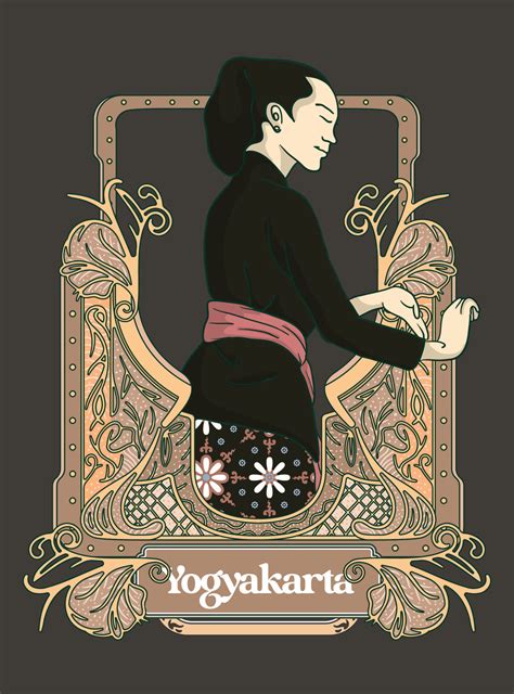 Bedhaya Sinom Dance From Yogyakarta Indonesia Illustration With Luxury