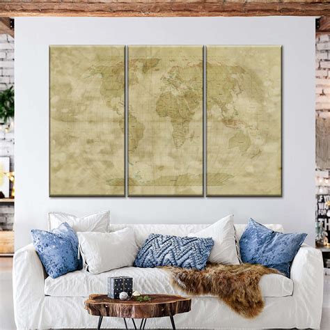 World Map Antique Style Ii Wall Art By Michael Tompsett Elephant Stock