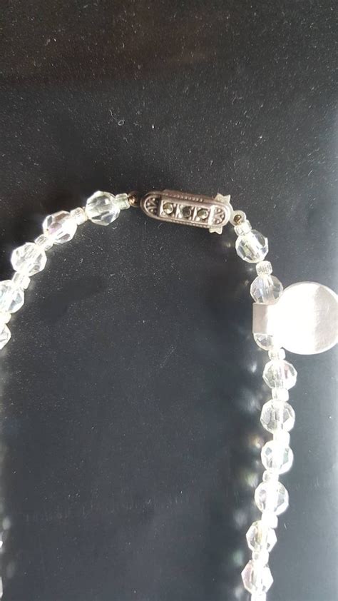 Glass Bead Necklace 18 Vintage Single Strand Aurora Gem