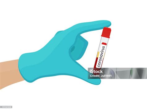 一位醫生 科學家的病毒學家拿著一個帶有冠狀病毒的受感染人類血液樣本的試管向量圖形及更多試管圖片 試管 人手 矢量圖 Istock