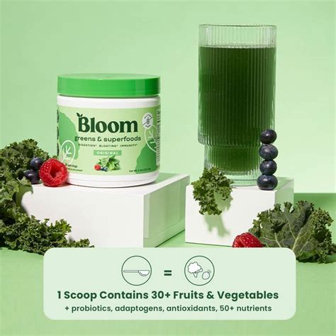 Bloom Green Superfood Powder Smoothie Mix Green Juice Mix Super