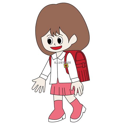 無料イラスト ランドセルを背負った女の子のイラスト