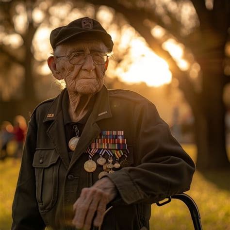 Free Veterans Solemn Reflection Image Elderly Veteran Salute