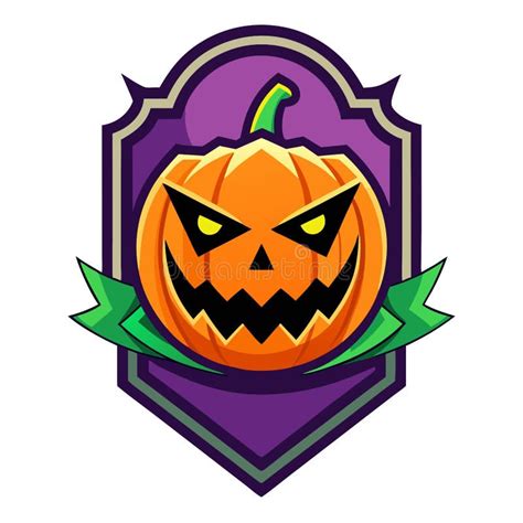Evil Jack O Lantern Emblem Featuring A Menacing Jack O Lantern Stock